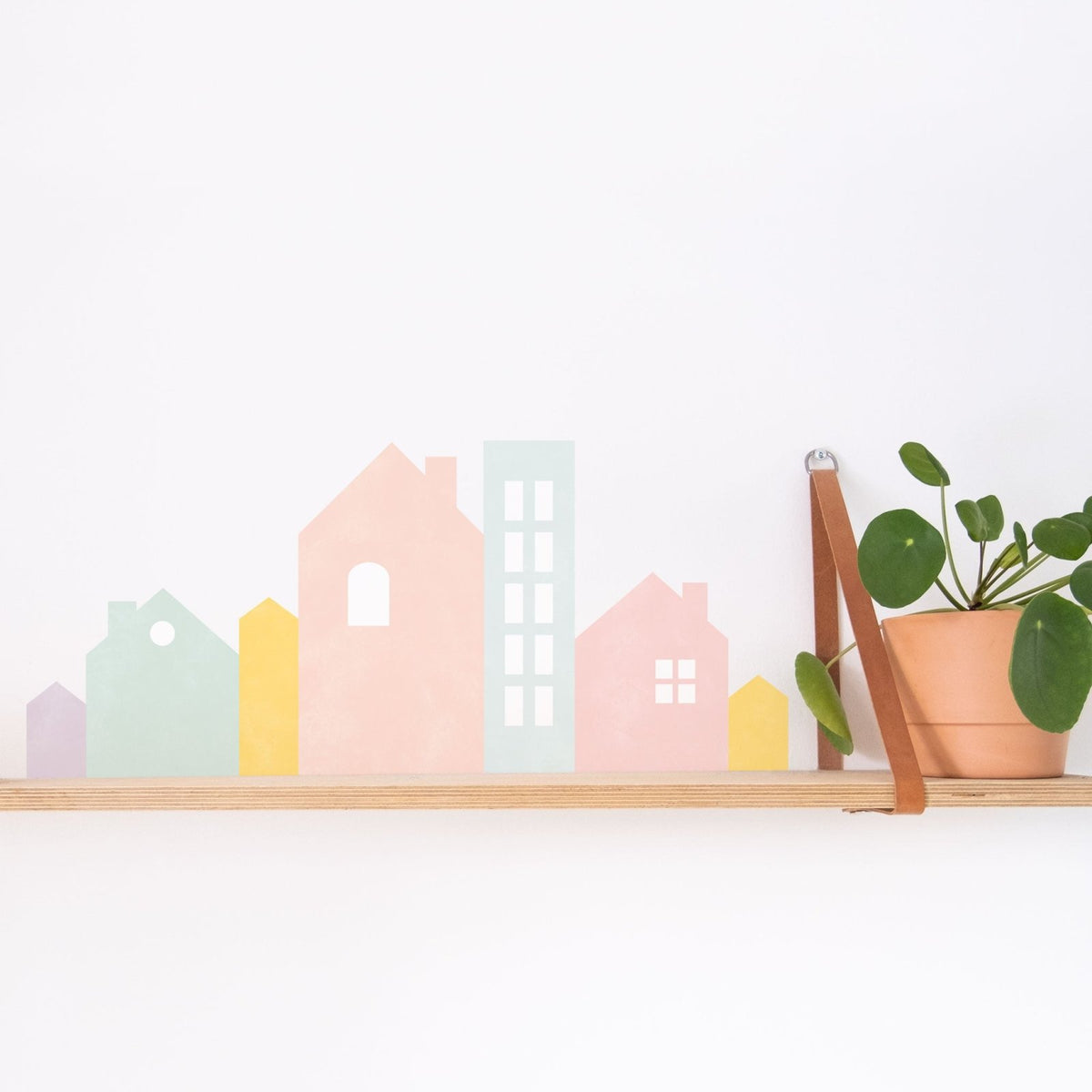 Small City Houses wall stickers, plastic-free and removable decals for ...