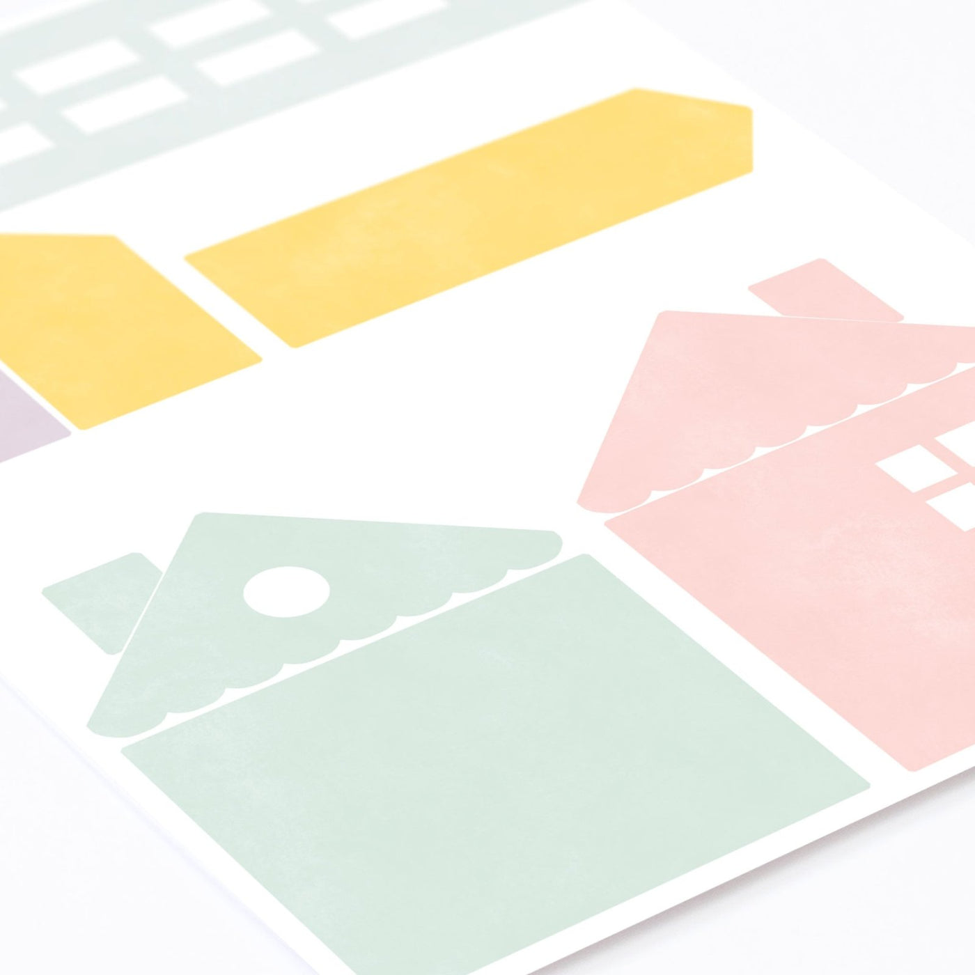 Small City Houses wall stickers, plastic-free and removable decals for ...