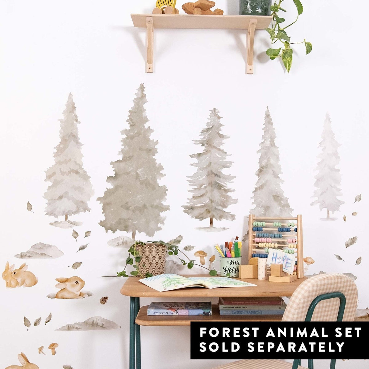 Small Nordic Pine Forest wall decals, plastic-free and easy to use ...