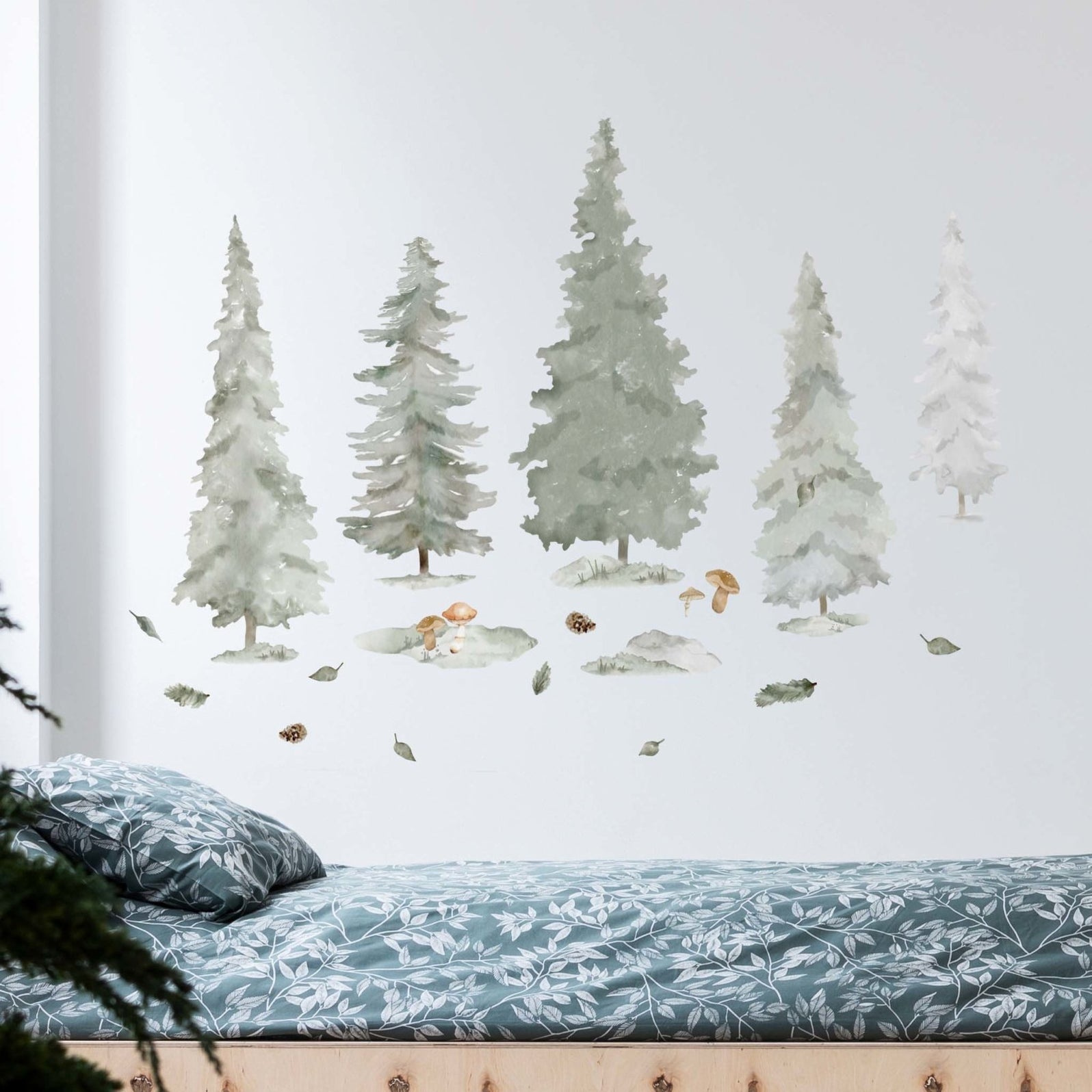Small Nordic Pine Forest wall decals, plastic-free and easy to use ...