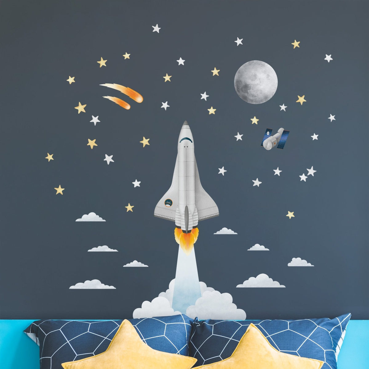 Space Rocket take off plastic-free wall stickers for happy homes — Made ...