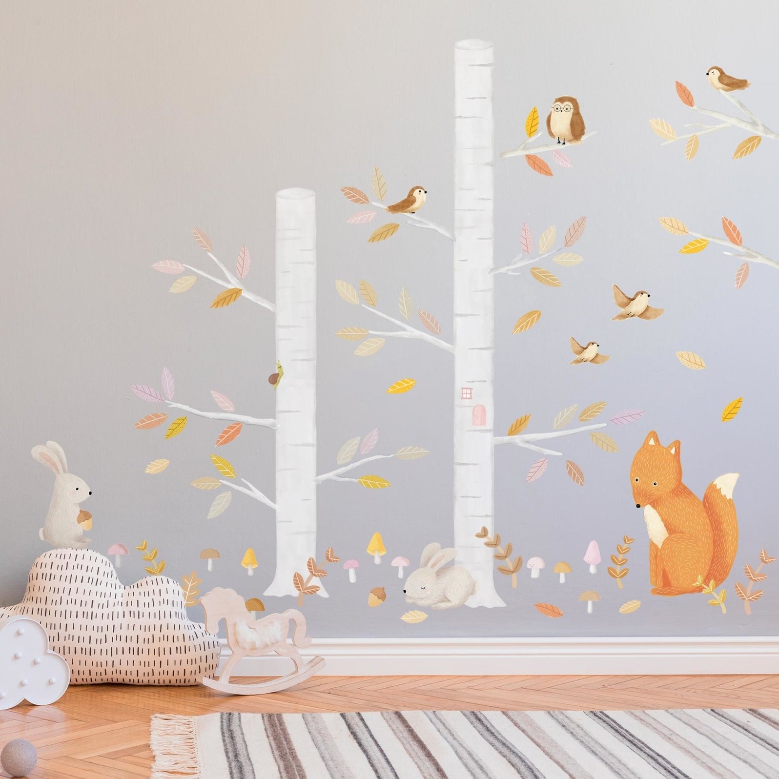 Beautiful forest and animals wall decals for kids room decor — Made of ...