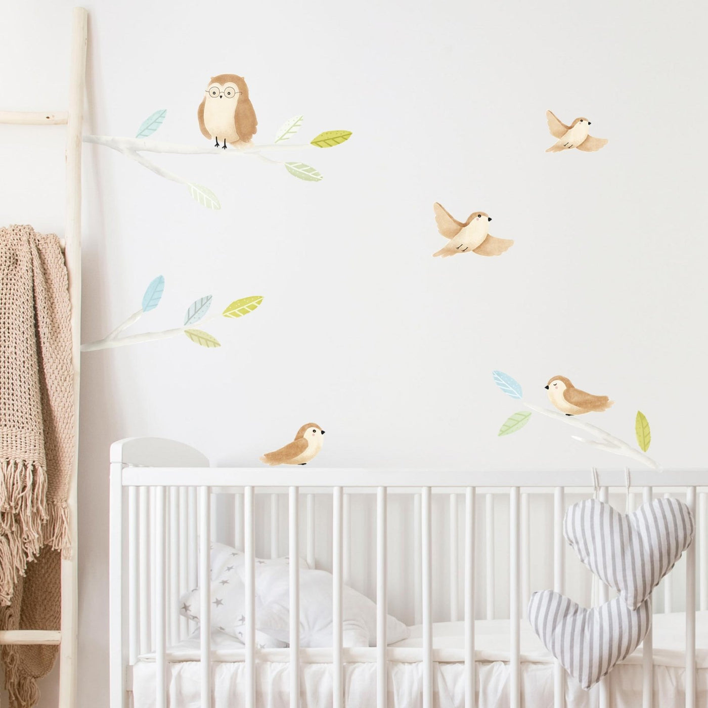 Woodland forest birds wall decals for neutral kids room decor — Made of ...