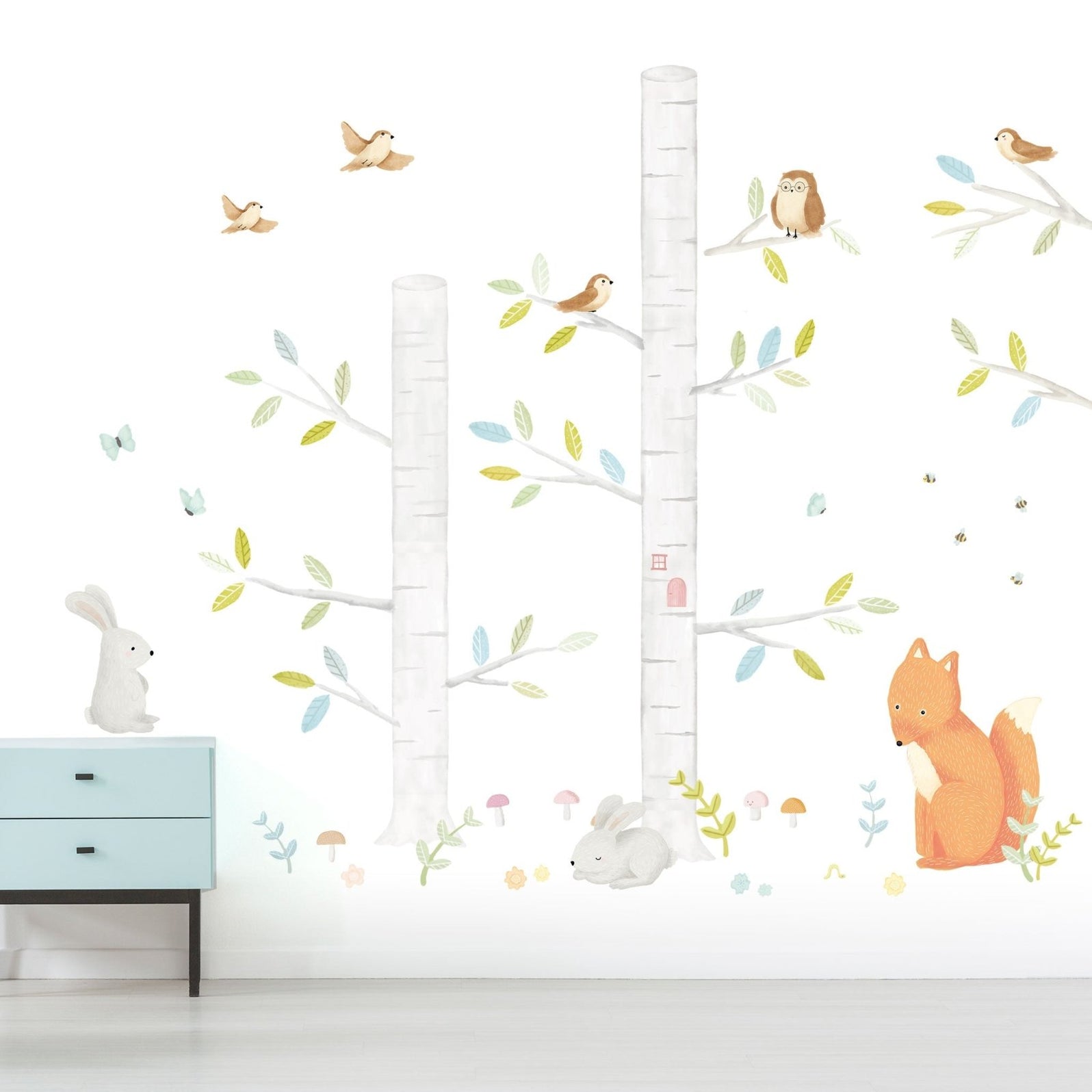 Beautiful forest and animals wall decals for kids room decor — Made of ...