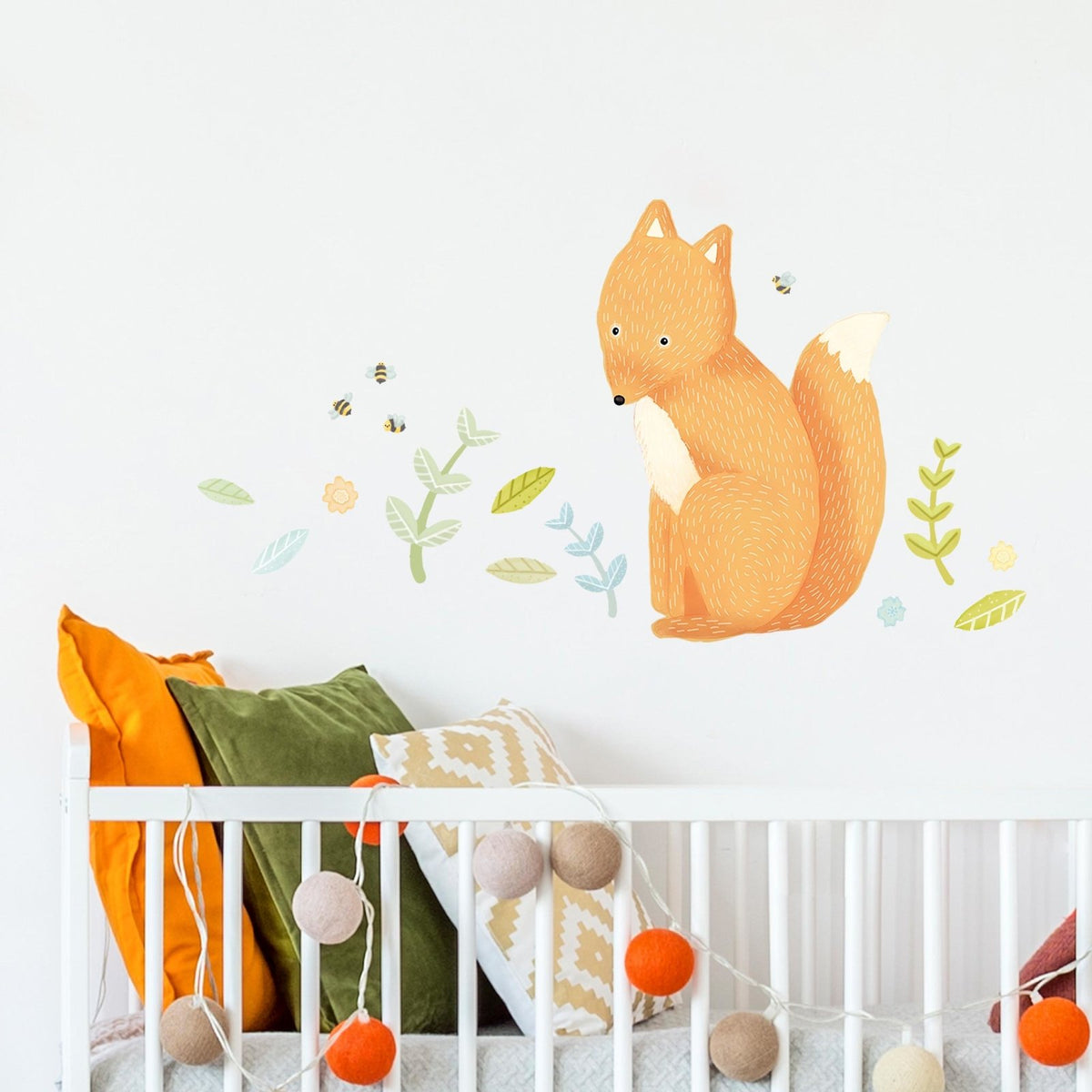 Woodland Fox wall decals for neutral kids room decor — Made of Sundays